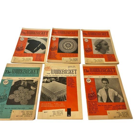 Workbasket | Office | Vintage Lot Of 6 Workbasket Crochet Pattern ...